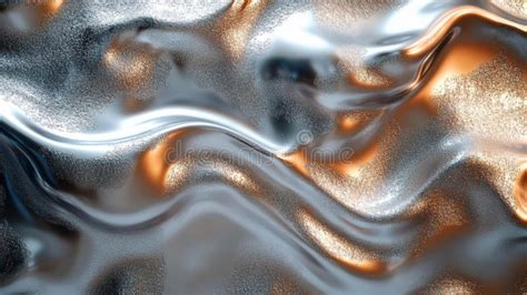 Abstract Metallic Fluid Design With Shimmering Reflections Stock Illustration Illustration Of