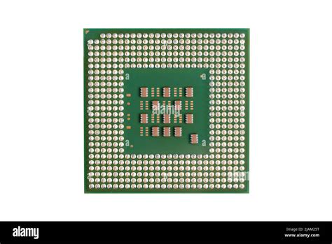 top view computer processor isolated on white background cpu central