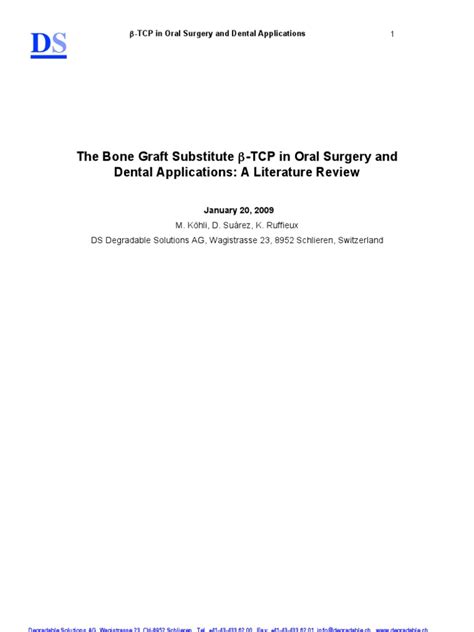 Easy Graft The Bone Graft Substitute Beta Tcp In Oral Surgery And