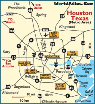 Map Of Houston Texas With Major Roads Downtown Houston Map Houston