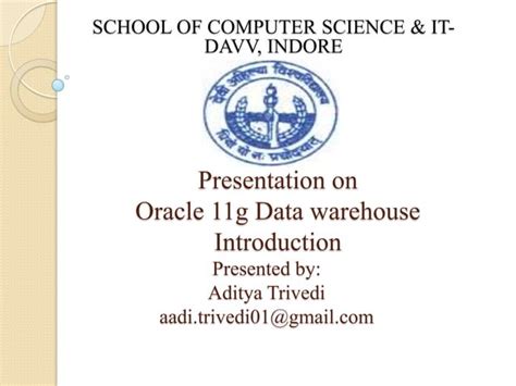 oracle 11g data warehouse introdution ppt