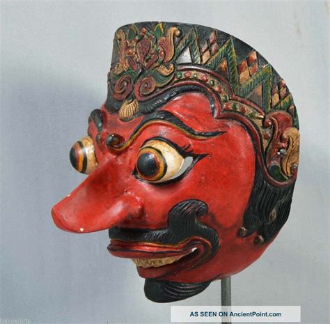 Indonesia Javanese Jawa Wayang Topeng Mask Maschera Wooden Carved Pt88