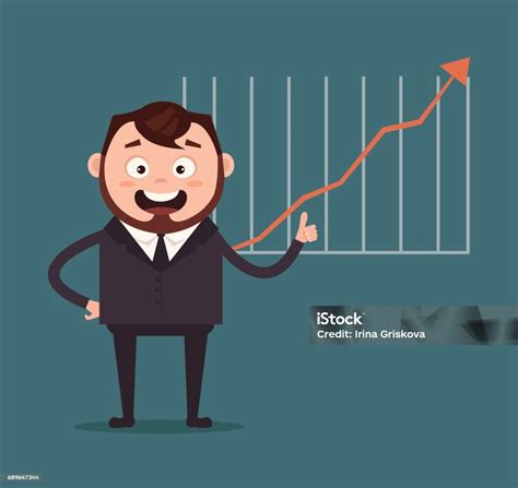 행복 미소 사업 사무실 작업자 남자 문자 프레 젠 테이 션 만들기 그래프 경영자에 대한 스톡 벡터 아트 및 기타 이미지 경영자 경제 골 스포츠 장비 Istock