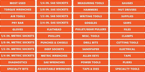 burnt orange toolbox organizational sticker rounded labels advanced set