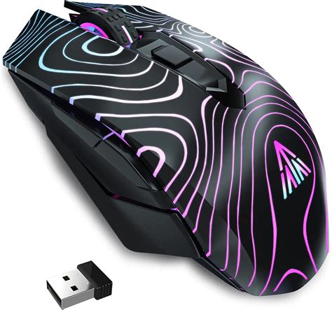 Wireless Bluetooth Gaming Mouse Rechargeable Computer Mice With Led Backlit Side Buttons Tri