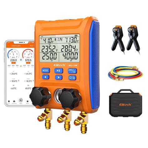 Elitech Lmg 10 Hvac Digital Manifold Intelligent Large Display