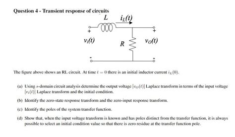 Solved Question Transient Response Of Circuits The Chegg