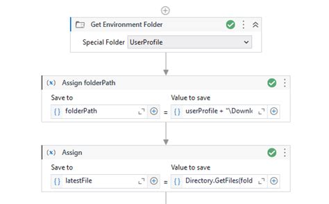 how to get the latest file from the download folder activities