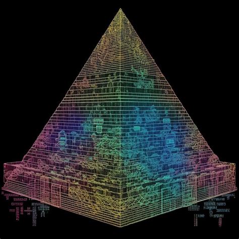 Premium Ai Image A Close Up Of A Pyramid With A Rainbow Colored Design Generative Ai