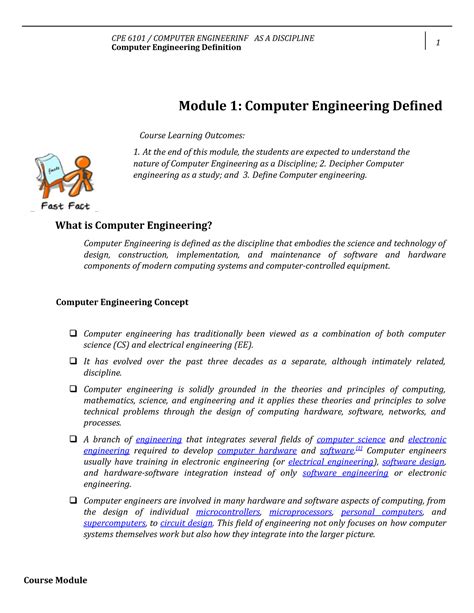 Module 1 Computer Engineering Defined Module 1 Computer Engineering