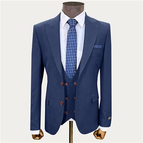 خرید و قیمت کت و شلوار کت و شلوار خاویاری مردانه رنگ آبی نفتی کد 1341