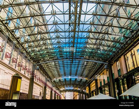 Modern Architecture Detail Steel And Glass Ceiling Patterned Glass