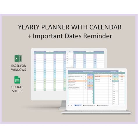 Excel Yearly Planner Yearly Calendar Undated Planner Weeks In A Year Planner Annual Planner