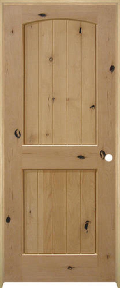 Mastercraft® 30w X 80h Knotty Alder 2 Panel Arch Plank Interior Door
