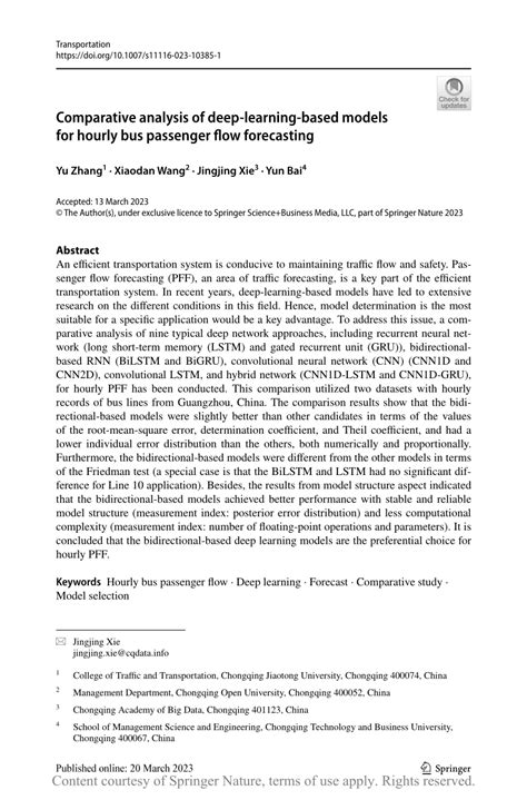 Comparative Analysis Of Deep Learning Based Models For Hourly Bus Passenger Flow Forecasting
