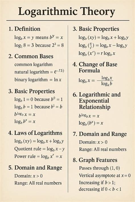 Laws Of Logarithms Exponential And Logarithmic Functions Notes
