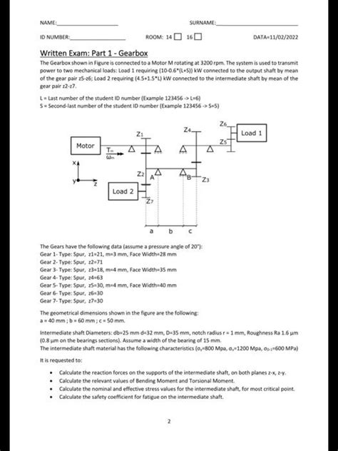Solved Written Exam Part 1 Gearbox The Gearbox Shown In Chegg Com