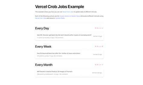 Vercel Cron Job Example Vercel