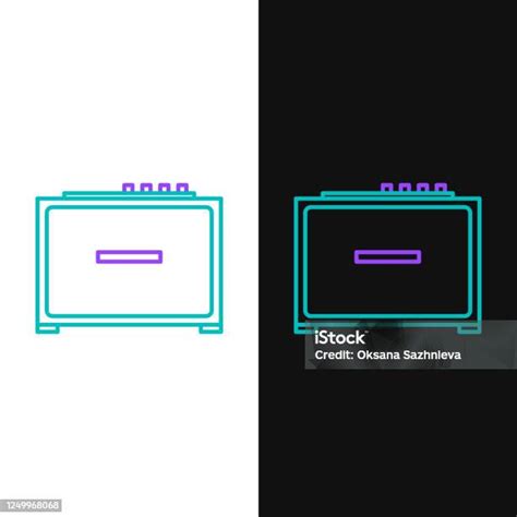 흰색과 검은 색 배경에 격리 라인 기타 증폭기 아이콘 악기 다채로운 개요 개념 벡터 0명에 대한 스톡 벡터 아트 및 기타 이미지 0명 고풍스런 공연 Istock