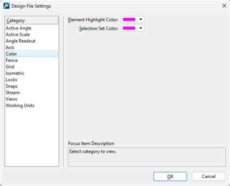 microstation tip setting personal color preferences envisioncad