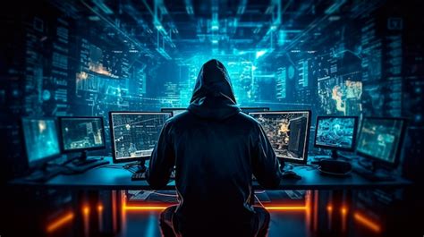 Premium Ai Image Anonymous Hacker Surrounded By A Network Of Glowing Data Cybersecurity
