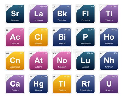 20 Preiodic Table Of The Elements Icon Pack Design Stock Vector Illustration Of Calcium