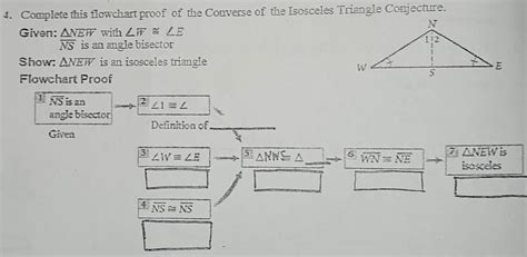 4 complete this flowchart proof of the converse of the isosceles