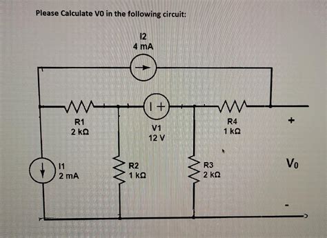 Solved Please Calculate Vo In The Following Circuit