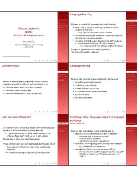 Corpus Linguistics L615 Language Learning Indiana University
