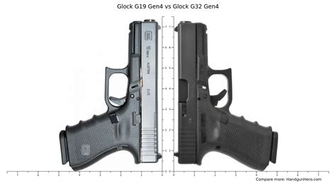 Glock G19 Gen4 Vs Glock G32 Gen4 Size Comparison Handgun Hero