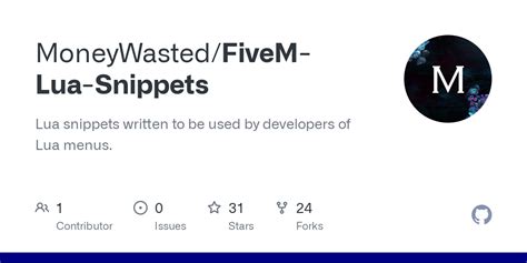 GitHub MoneyWasted FiveM Lua Snippets Lua Snippets Written To Be Used By Developers Of Lua Menus