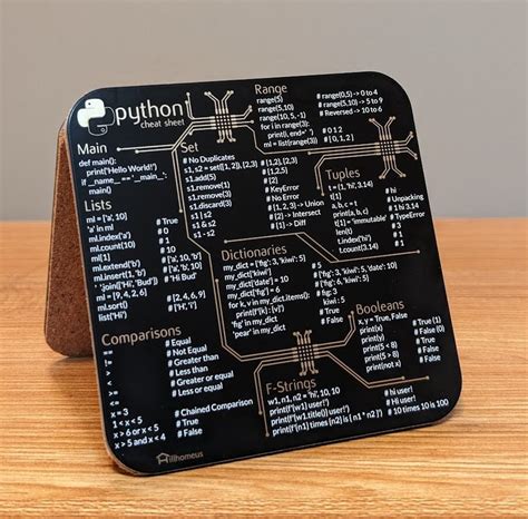 Python Cheat Sheet Coaster Premium Circuit Board Coaster For Geeks Hackers Programmers Etsy