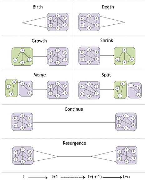 5 Events Characterizing Evolution Of Communities Rossetti And Download Scientific Diagram