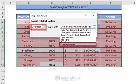 How To Hide Duplicates In Excel 4 Methods Exceldemy