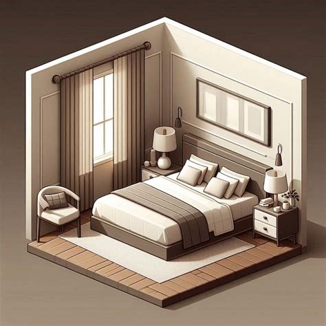 3d bedroom design premium ai generated image