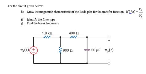 Solved For The Circuit Given Below H Draw The Magnitude