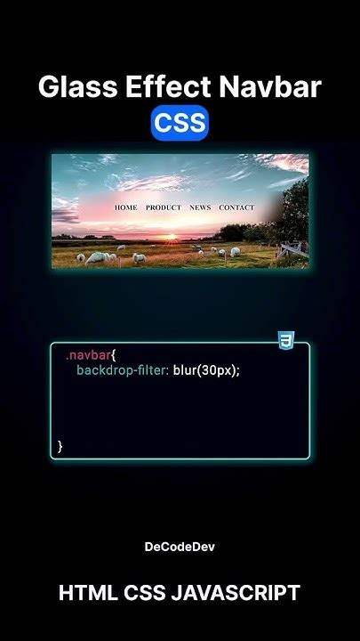 Css Glass Effect Navbar Frontend Html Css Interviewprep Coding