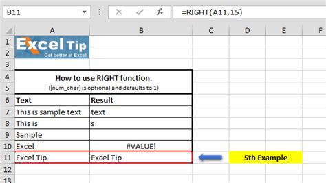 How To Use Right Function In Excel
