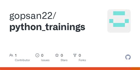 Github Gopsan22pythontrainings