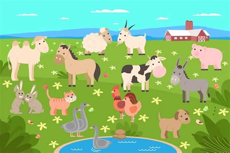 평면 스타일에 파란색 배경 벡터 일러스트 레이 션에 귀여운 거 위 패턴 프리미엄 벡터