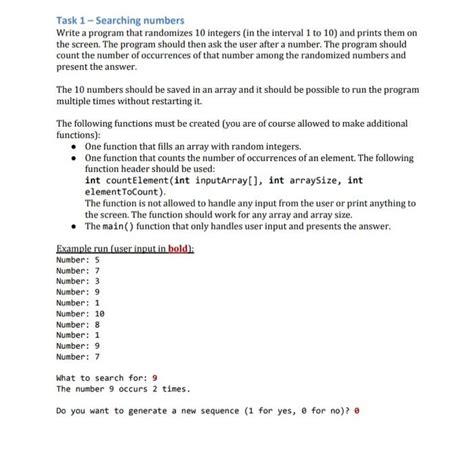 Solved Task 1 Searching Numbers Write A Program That