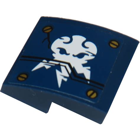 Lego Slope X Curved With White Ninjago Lightning Symbol Sticker Brick Owl Lego