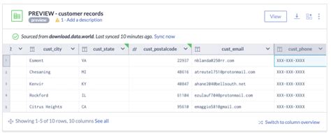 Applying Custom Data Types To Sample Table Extracts