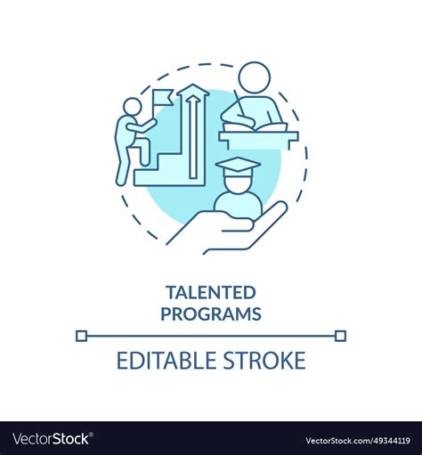 Thin Line Blue Icon Talented Programs Concept Vector Image