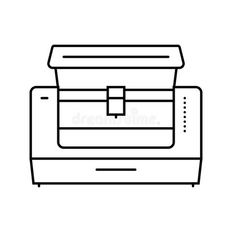Laser Cutter Tool Work Line Icon Vector Illustration Stock Vector