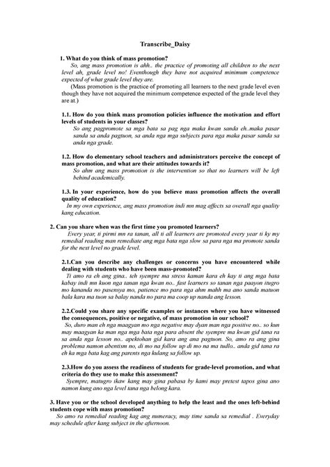 Transcribe Example Of Transcription Transcribedaisy 1 What Do You