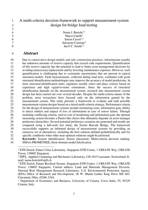 Pdf A Multi Criteria Decision Framework To Support Measurement System Design For Bridge Load