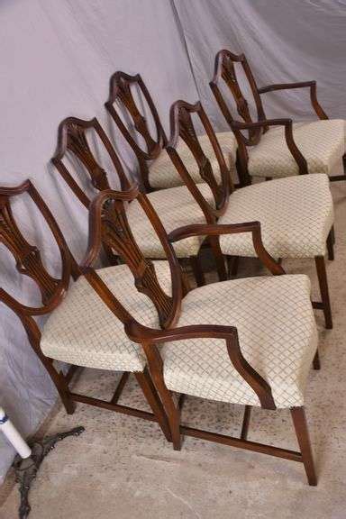Set Of 6 Bevan Funnell Mahogany Shield Back Dining Chairs 68 5448 R