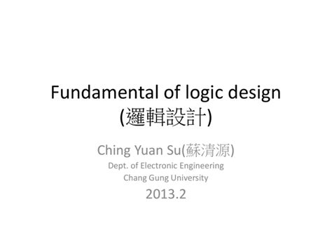 Fundamental Of Logic Design