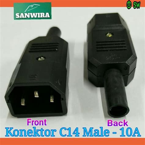 Jual Konektor C14 Male 10 Ampere Jack Ac Computer C14 Jek Power Komputer C 14 Connector